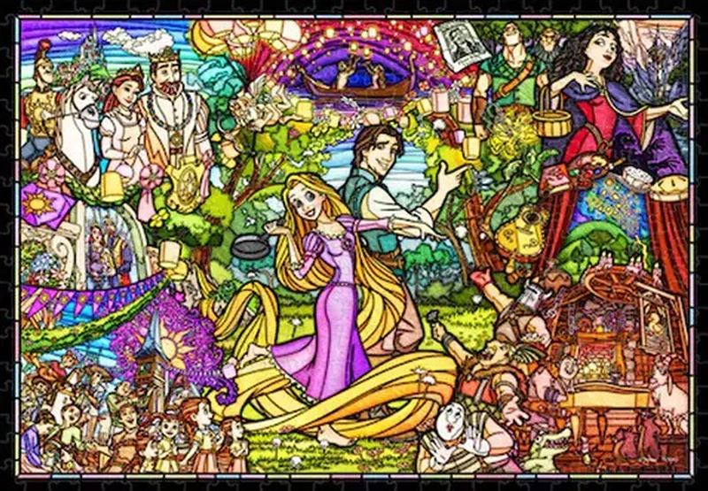 【楽天市場】ステンドアートぎゅっとサイズ500ピースジグソーパズル 塔の上のラプンツェル ストーリーステンドグラス テンヨー DSG-500-622 (25×36cm)：組絵門（くみえもん）