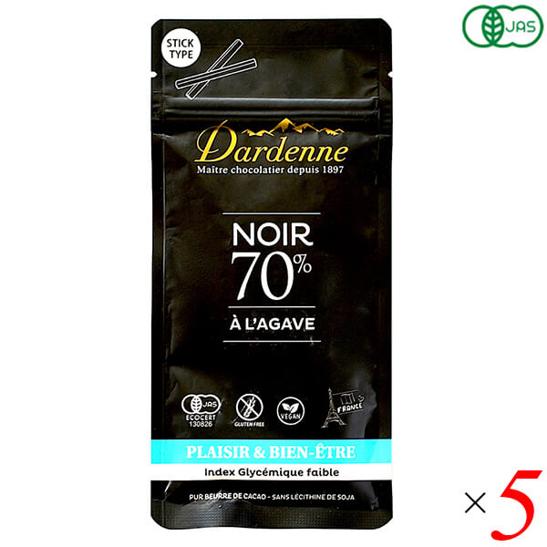 【楽天市場】【2/10(月)楽天カードでポイント4倍】チョコ 低GI 低糖質 ダーデン 有機アガベチョコレートスティック カカオ70% 62g ...