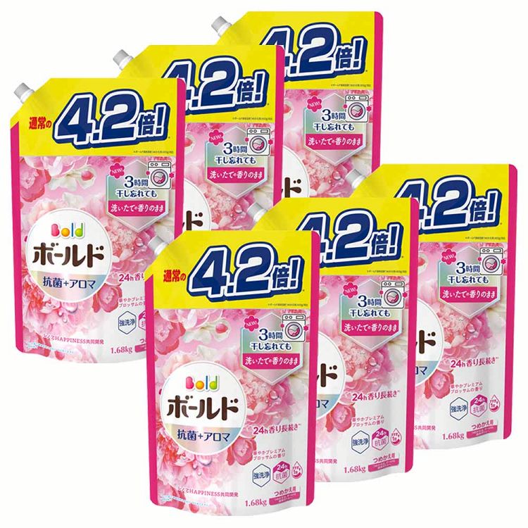 【楽天市場】【6袋】ボールド 液体 詰め替え 1680g 洗濯洗剤 衣類洗剤 ボールド ジェル 華やかプレミアムブロッサムの香り つめかえ 用 ウルトラジャンボサイズ 詰め替え 抗菌 アロマ ...