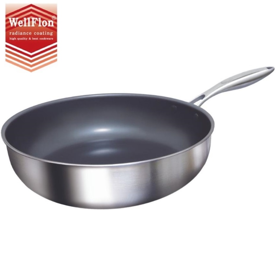 【楽天市場】ナンセンジャパン WellFlon 二層構造ディープパン 炒め鍋 28cm IH・ガス火兼用：くらし弐番館