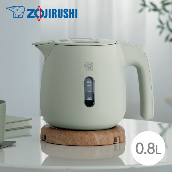 【楽天市場】象印 電気ケトル CK-SA08 GZ ダスティグリーン 0.8Lケトル ポット 電気ポット 湯沸かし 沸騰 早い 800ml 1300W 安全設計 清潔木目調電源プレート 緑 ...