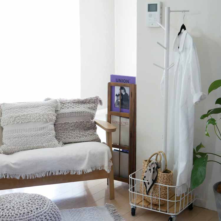 【楽天市場】マッシュ Mash バイケージポールハンガー ホワイト 弘益 BCPH-380-WH 収納 衣類 カゴ付き リビング 玄関 子供部屋 キャスター付き 北欧 おしゃれ シンプル 新 ...