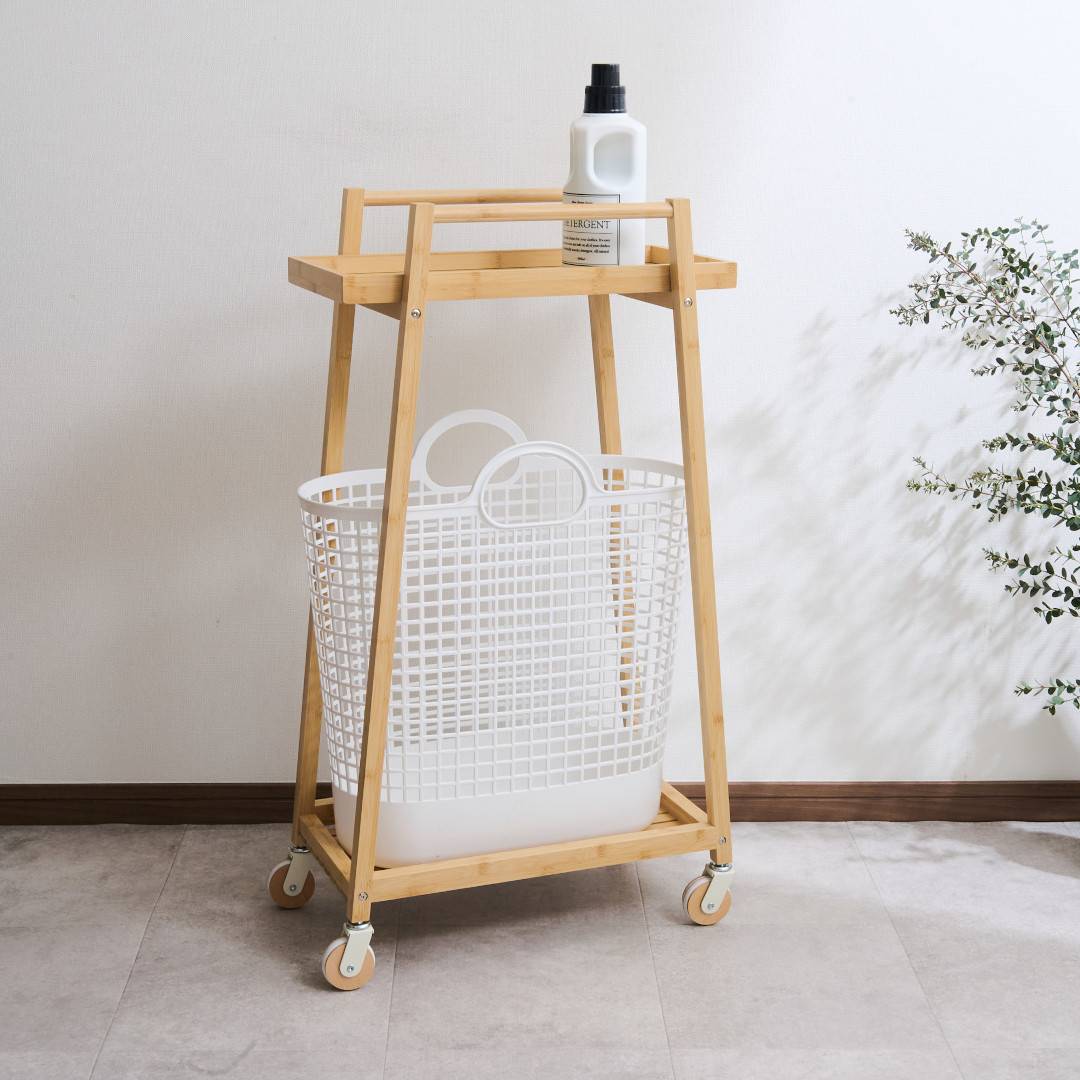 【楽天市場】【ポイント2倍】 ライクイット like-it すき間で使える 竹製ランドリーワゴン LW-10L ワゴン バスケット おしゃれ バンブー キャスター スリム ランドリー 洗面所 ...
