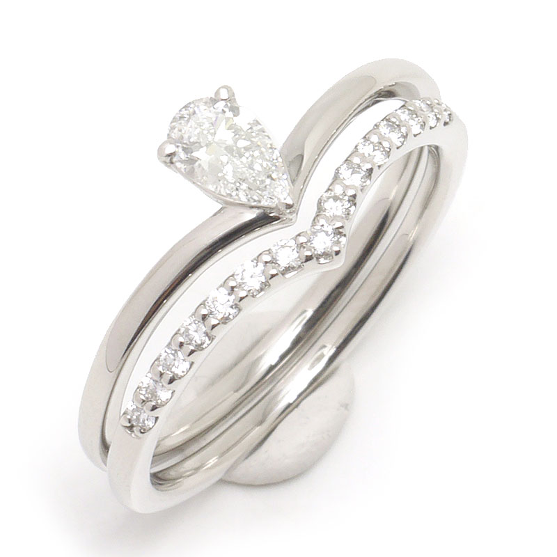 【楽天市場】【中古】ダイヤモンドリング 約17号 2連 V字 PT950・ダイヤ0.302ct・0.16ct D-VS2【質屋鑑定品】：質屋クラタセブン