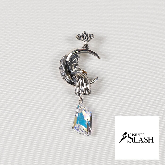 【楽天市場】SILVER SLASH ルナ ペンダントトップ ルナ 月の女神 月 神話 クレーター 幻想的 月光 シトリン スワロフスキー SV950 シルバー スラッシュ：黒革 楽天市場店