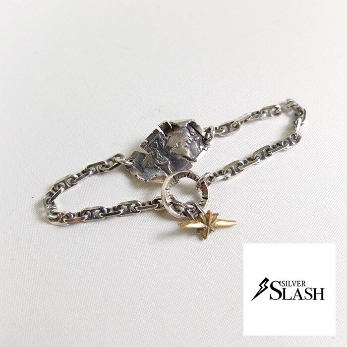 【楽天市場】【SLASH】ワールドマップブレスレット/地図モチーフ/プレゼント/SV950/シルバー：黒革 楽天市場店