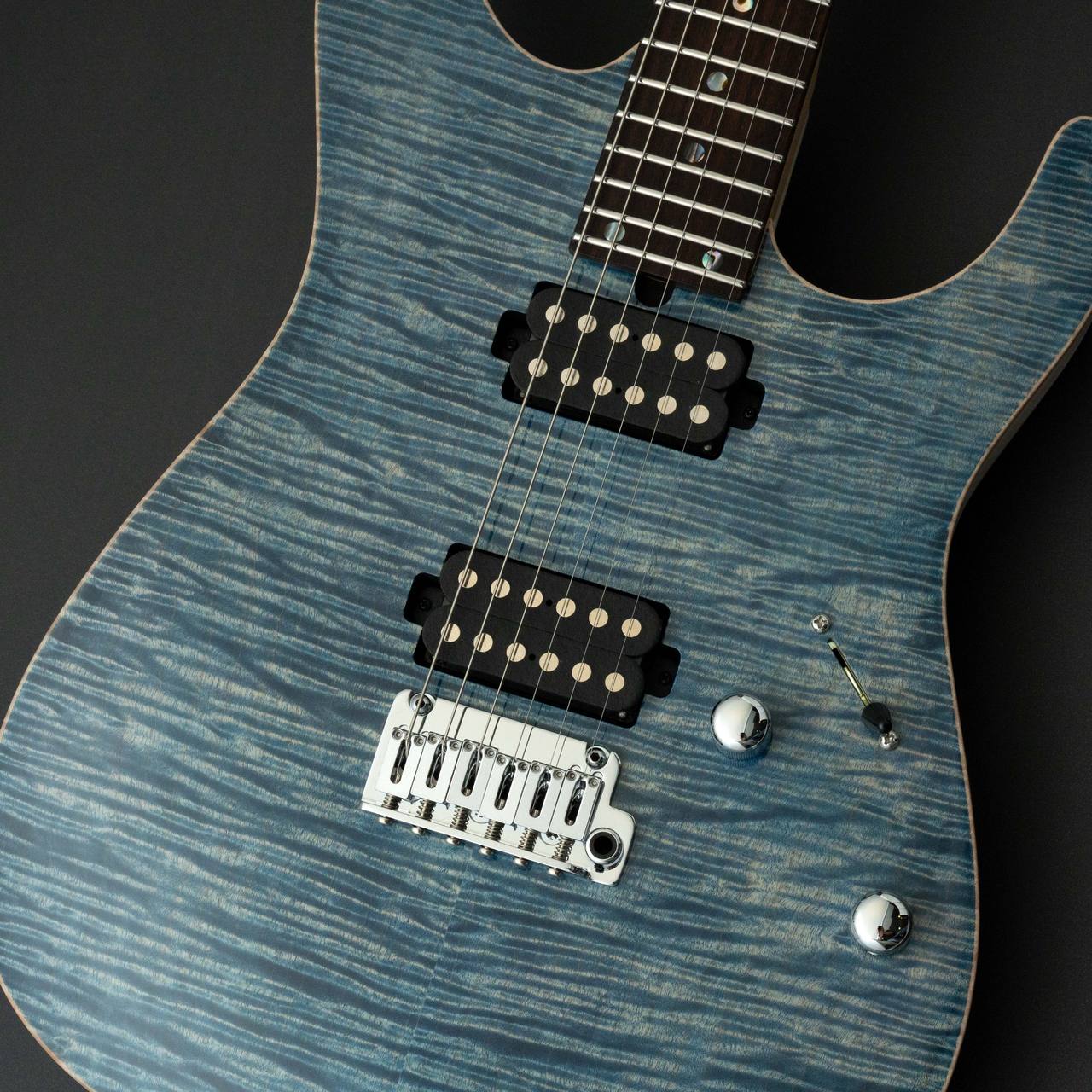 【楽天市場】T's Guitars DST-Pro 24 5A Flame Maple -Trans Blue Denim / Steps ...