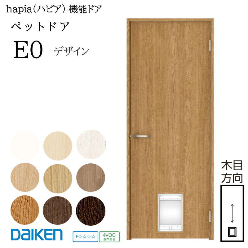 【楽天市場】daiken Hapia ペットドア「 E0デザイン 」「キズ防止シートタイプ」 扉 枠 ハンドル 丁番 セット 見切枠 固定