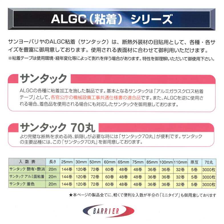 【楽天市場】【アルミガラスクロス粘着テープ】 ALGC（粘着）シリーズ 「サンタック70丸 ツヤ有り」 【70mmΦ】 3000枚セット：KUROUTO～玄人～