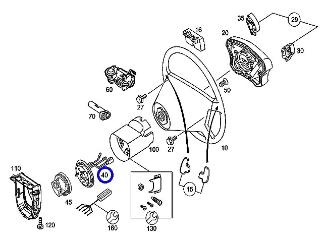 【楽天市場】【送料無料／1年保証付き】純正品 ステアリングアングルセンサー(コンタクトリング)／ベンツ W203 W209 W169 W245 ...