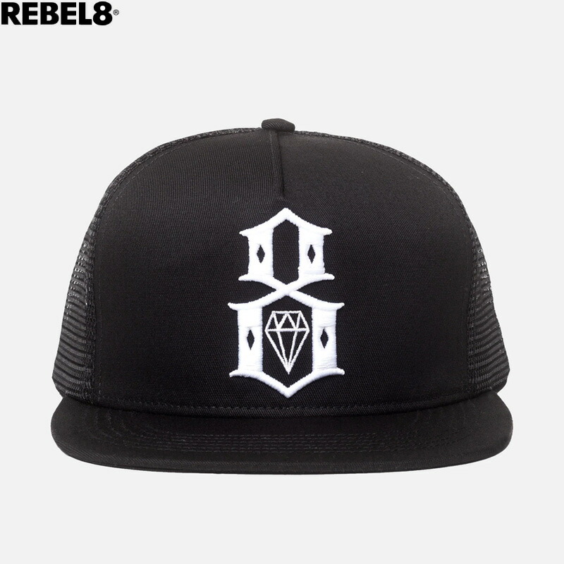 【楽天市場】REBEL8 レベルエイト -CORE SCRIPT MESH CAP- メッシュキャップ BLACK：KUSTOMSTYLE ...
