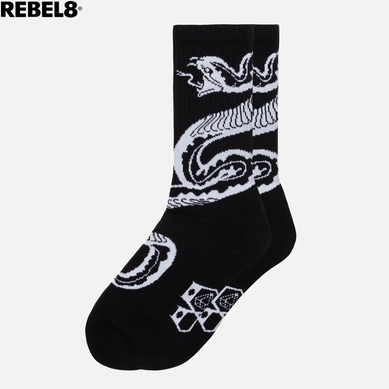【楽天市場】REBEL8 レベルエイト "RUN TO THE HILLS SOCKS" ソックス BLACK：KUSTOMSTYLE SO-CAL