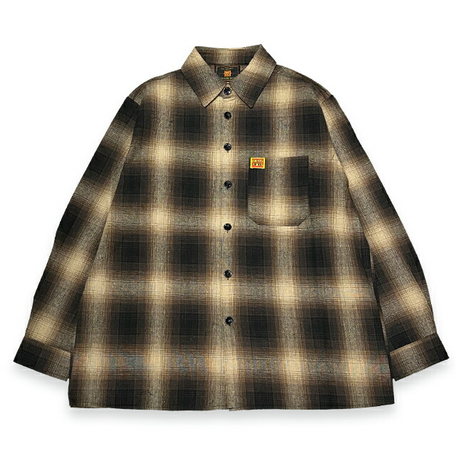 【楽天市場】FB COUNTY エフビーカウンティ CHECKER FLANNEL LONG SLEVE SHIRTS BLACK/TAN ...