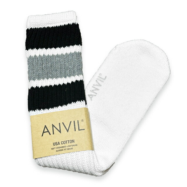 【楽天市場】ANVIL TUBE SOCKS チューブソックス ユニセックス AN600 BLACK/GREY：KUSTOMSTYLE SO-CAL