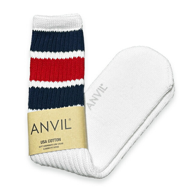 【楽天市場】ANVIL TUBE SOCKS チューブソックス ユニセックス AN600 NAVY/RED：KUSTOMSTYLE SO-CAL