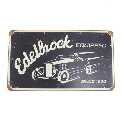 【楽天市場】アメリカ看板 Black/White Edelbrock Equipped Tin Sign 14" x 8"(35x20CM ...