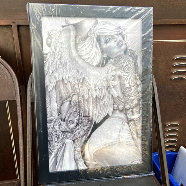 【楽天市場】BLACK MARKET ART COMPANY ANGEL GIRL ART PRINT Art by MOUSE LOPEZ ...