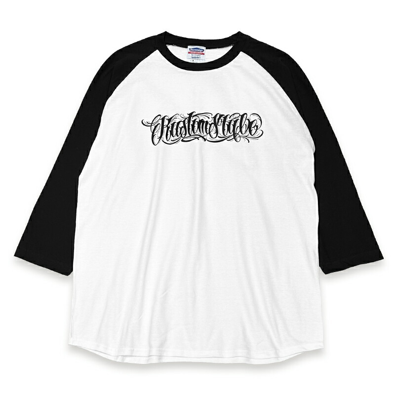 【楽天市場】KUSTOMSTYLE カスタムスタイル KST2307WHBK7 "FUCKIN' SCRIPT" RAGLAN SLEEVE TEE 7分袖 3/4スリーブ Tシャツ ...