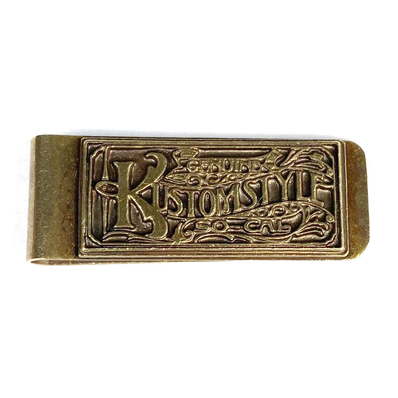 【楽天市場】KUSTOMSTYLE カスタムスタイル KSMC-003 "GENUINE LOGO" BRASS MONEY CLIP マネー ...