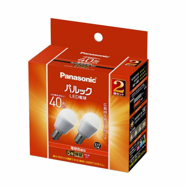 【楽天市場】【楠本質店/元住吉】パナソニック Panasonic LDA4L-G-E17/S/K4/2T LED電球 40形相当 電球色相当 E17口金 2個セット：楠本質店 楽天市場店