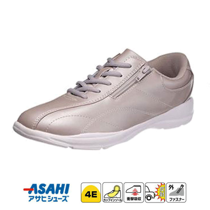 【楽天市場】アサヒシューズ レディース ウォーキングシューズ ASAHI アサヒ L511 ベージュ 幅広4E ファスナー コンフォート ...