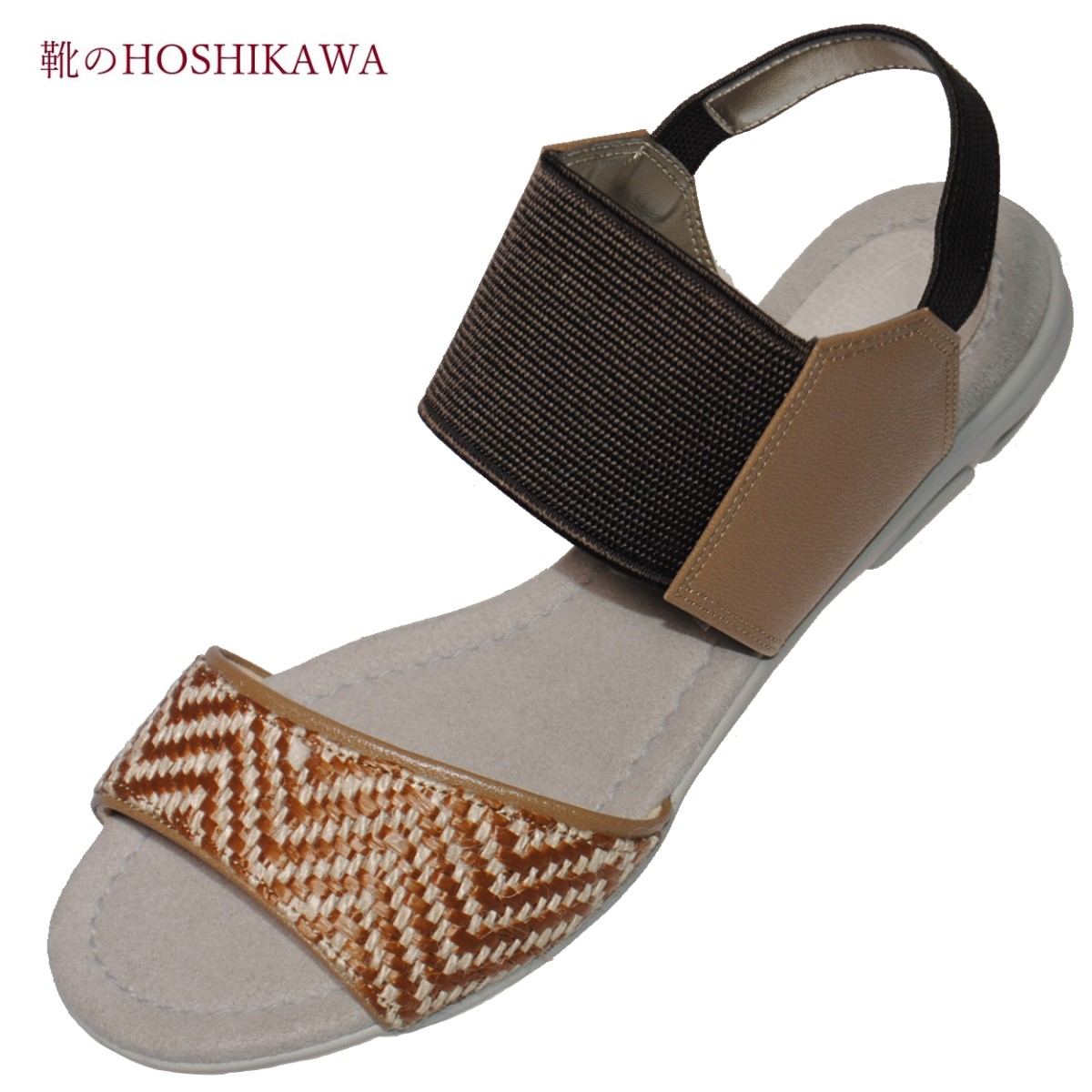 【楽天市場】【靴のHOSHIKAWA】 『MONET 882101』モネ フラットサンダルレディース キャメル21.5cm～24.5cm ...