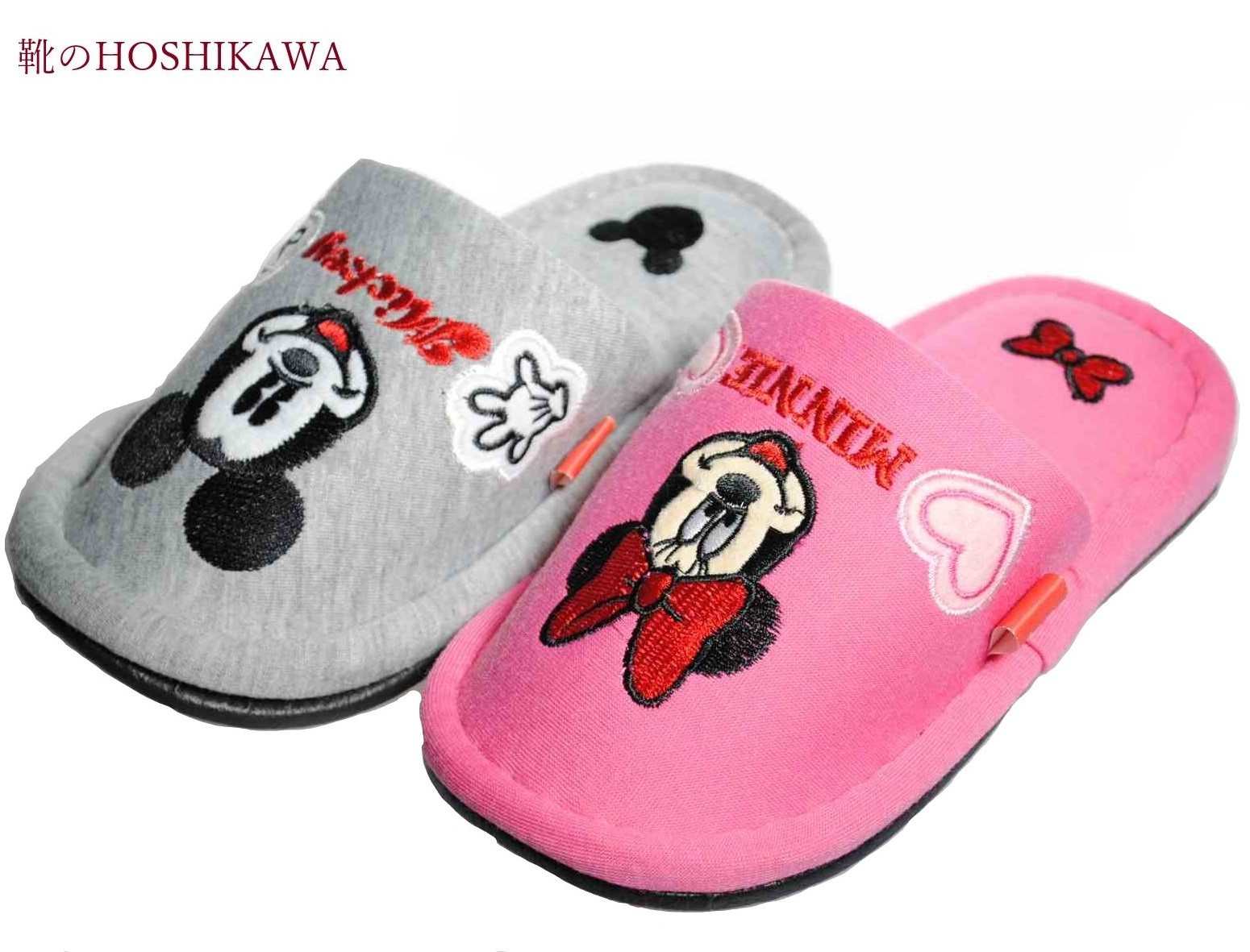 【楽天市場】【靴のHOSHIKAWA】 『DISNEY MK1 MN1』ディズニー キッズスリッパフリーサイズ(約16cm～18cm)ピンク ...