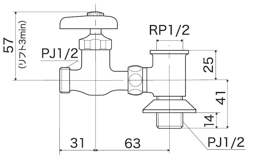 【楽天市場】【K−19U4】分岐水栓ユニオンナットなし：KVK AQUA SHOP