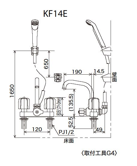 【楽天市場】【KF14E】デッキ形2ハンドルシャワー：KVK AQUA SHOP