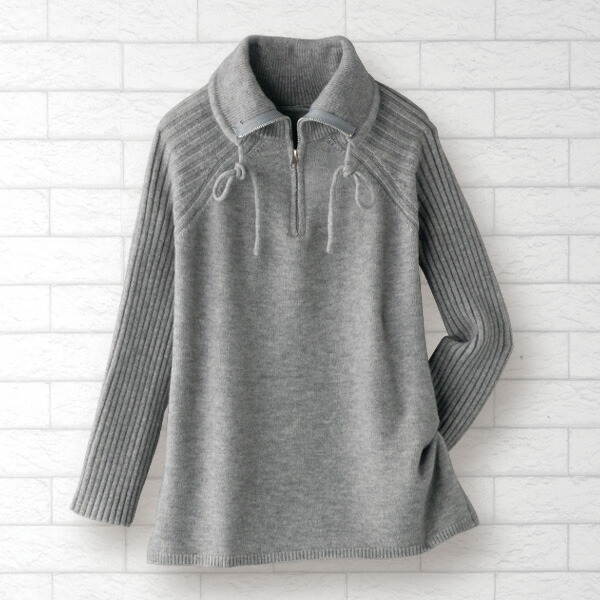 【楽天市場】ニット セーター レディース おしゃれ 春 秋冬 ミセス シニア ファッション 50代 60代 70代 80代 ジップ使いデザイン ...