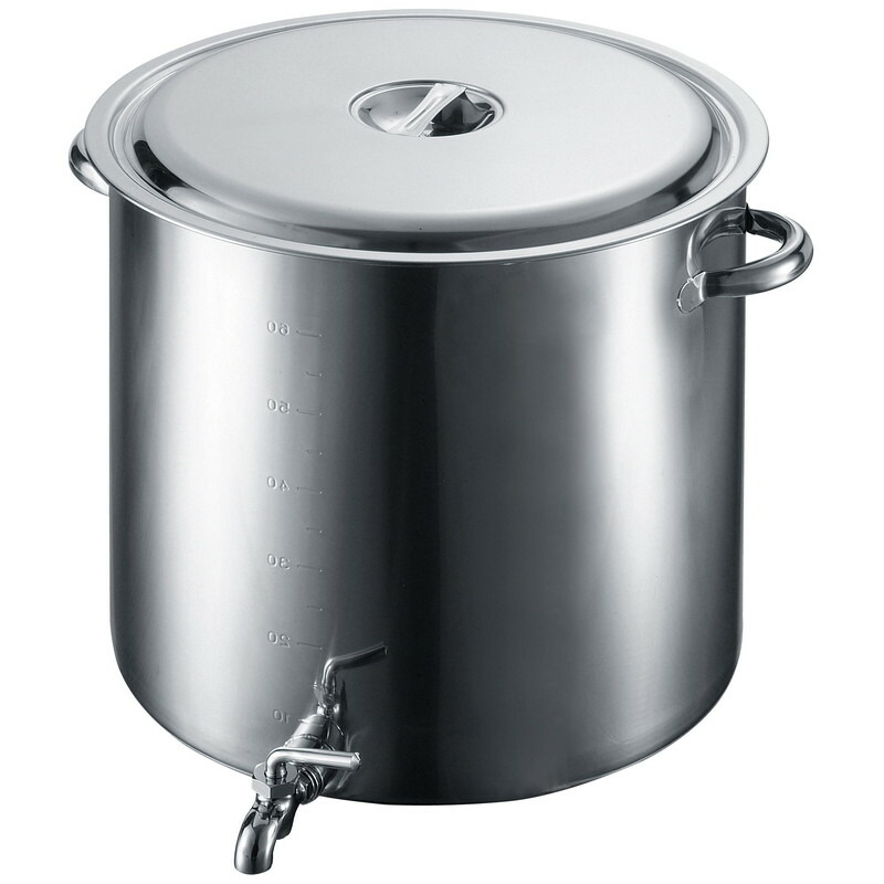 【楽天市場】EBM 18-8 蛇口付 スープ寸胴鍋 60cm (EBM25-1)(883-2)：食器の通販 KYOEI