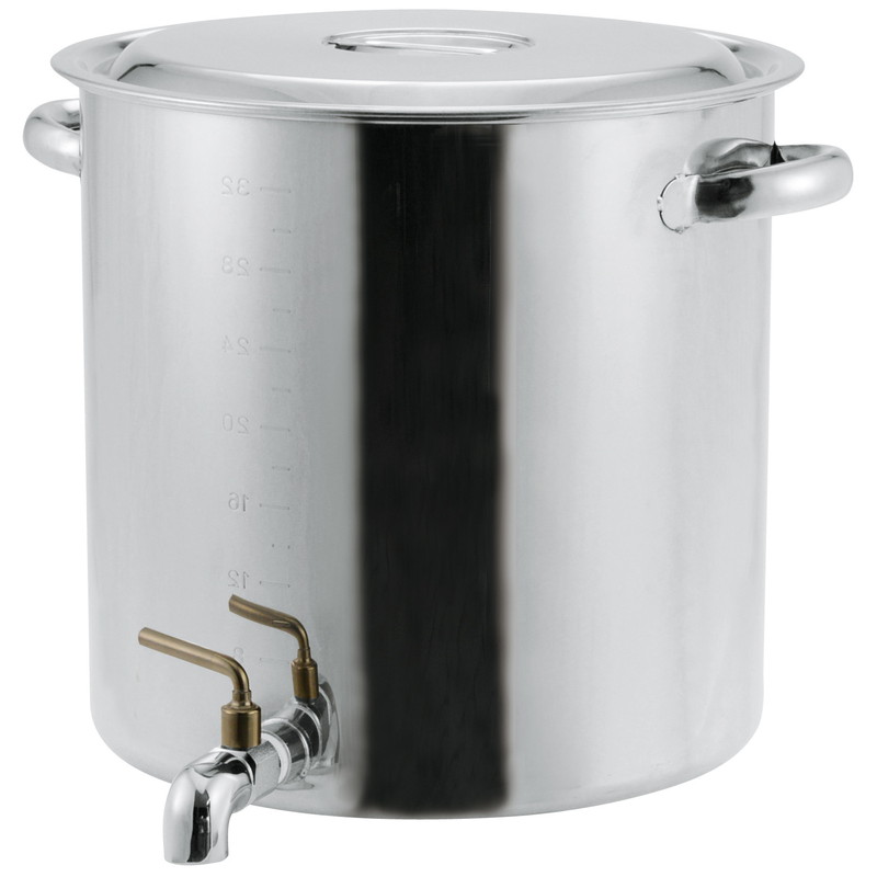 【楽天市場】EBM 18-8 蛇口付寸胴鍋 目盛付 36cm（37L） (EBM24-1)(881-5)：食器の通販 KYOEI