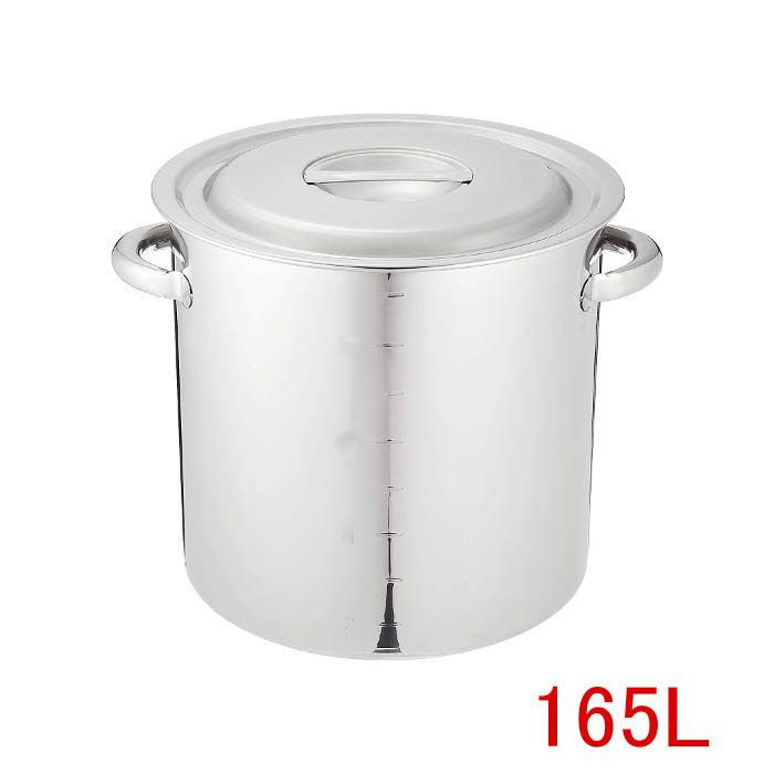 【楽天市場】※代引不可※EBM 18-8ステンレス 寸胴鍋（目盛付） パイプハンドル付・60cm 165L (EBM25-1)(115-2)：食器の通販 KYOEI