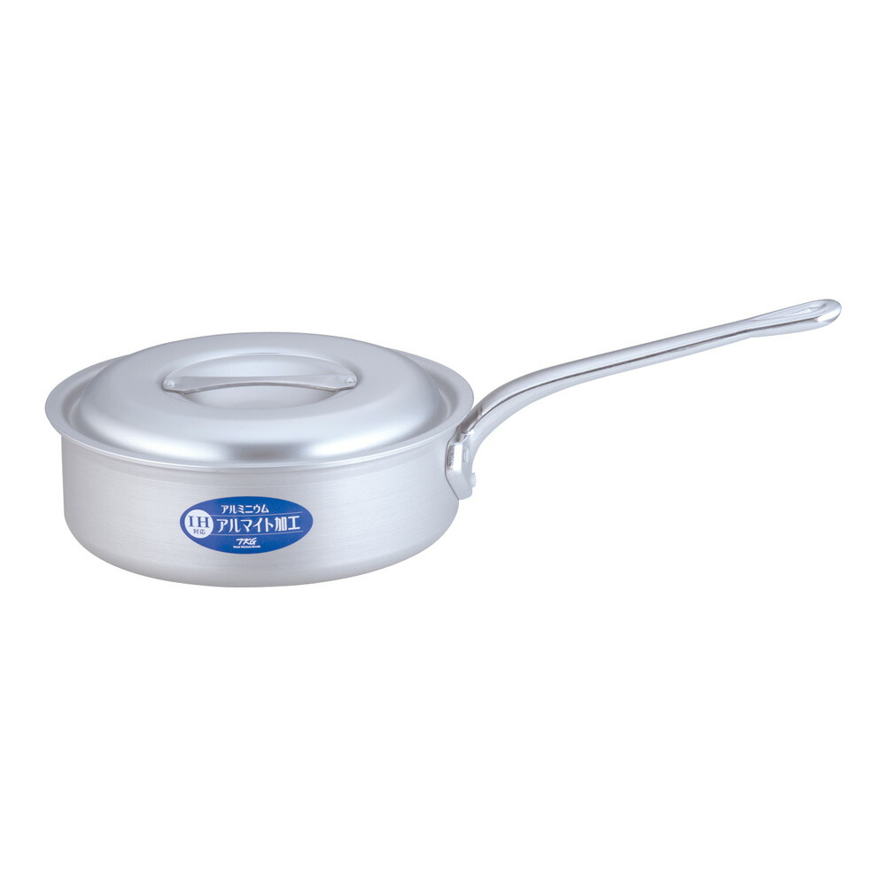 【楽天市場】TKG IHアルミ 浅型片手鍋 30cm 蓋付 IH対応 電磁調理器OK 浅型鍋 片手付き なべ ソテーパン 炒め鍋 業務用 飲食店 給食 施設 厨房用品 調理 (1-0025 ...