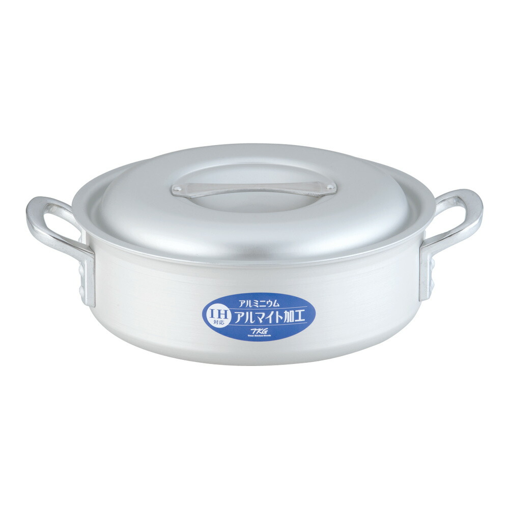 【楽天市場】TKG IHアルミ 外輪鍋 30cm 蓋付 IH対応 電磁調理器OK 浅型 両手鍋 なべ 業務用 飲食店 給食 施設 厨房用品 調理 (1-0025-0303)：食器の通販 KYOEI