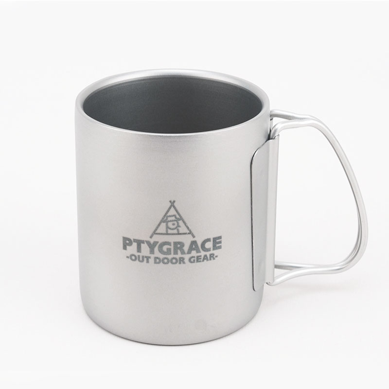 【楽天市場】PTYGRACE プリグレース (PY-C015) チタン二重マグカップ 300ml コップ 軽量 コンパクト 食器 防災 バーベキュー アウトドア キャンプ ソロキャン 片力商事 ...