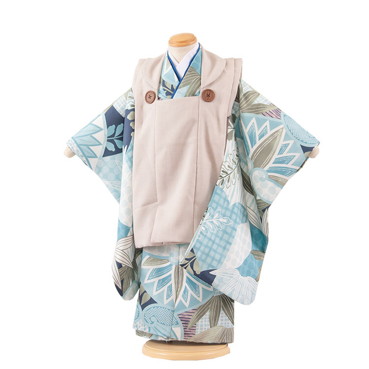 【楽天市場】【レンタル】七五三 3歳 男の子 3A18 水色 竹 被布 着物 レンタル アンティーク レトロ モダン おしゃれ レンタル 男児 ...