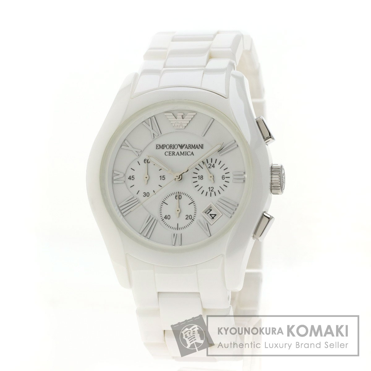 【楽天市場】エンポリオ・アルマーニ AR1403 セラミカ クロノグラフ 腕時計 セラミック/セラミック メンズ 【中古】【Emporio ...
