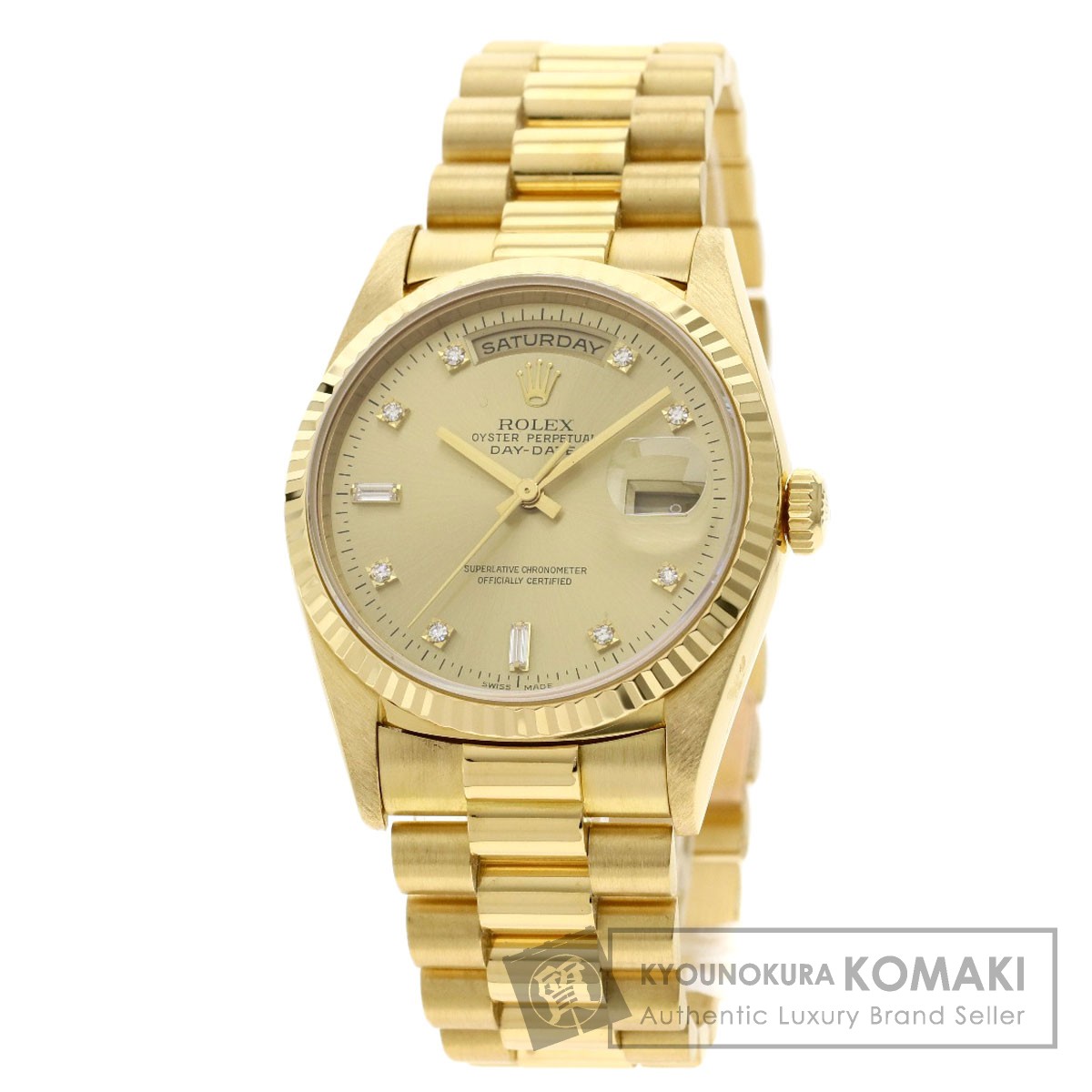 【楽天市場】ロレックス 18238A デイデイト 8P ダイヤモンド 腕時計 OH済 K18イエローゴールド/K18YG/K18YG メンズ ...