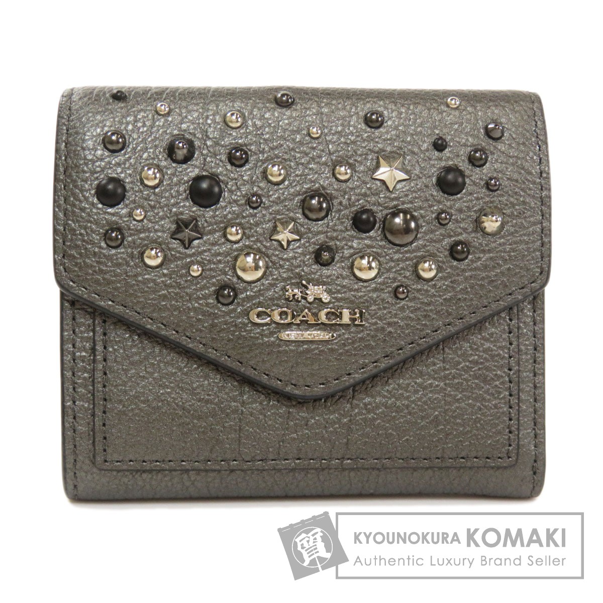 【楽天市場】コーチ 59510 スタッズ 二つ折り財布（小銭入れあり） レザー レディース 【中古】【COACH】：ブランド京の蔵小牧【最安挑戦！】