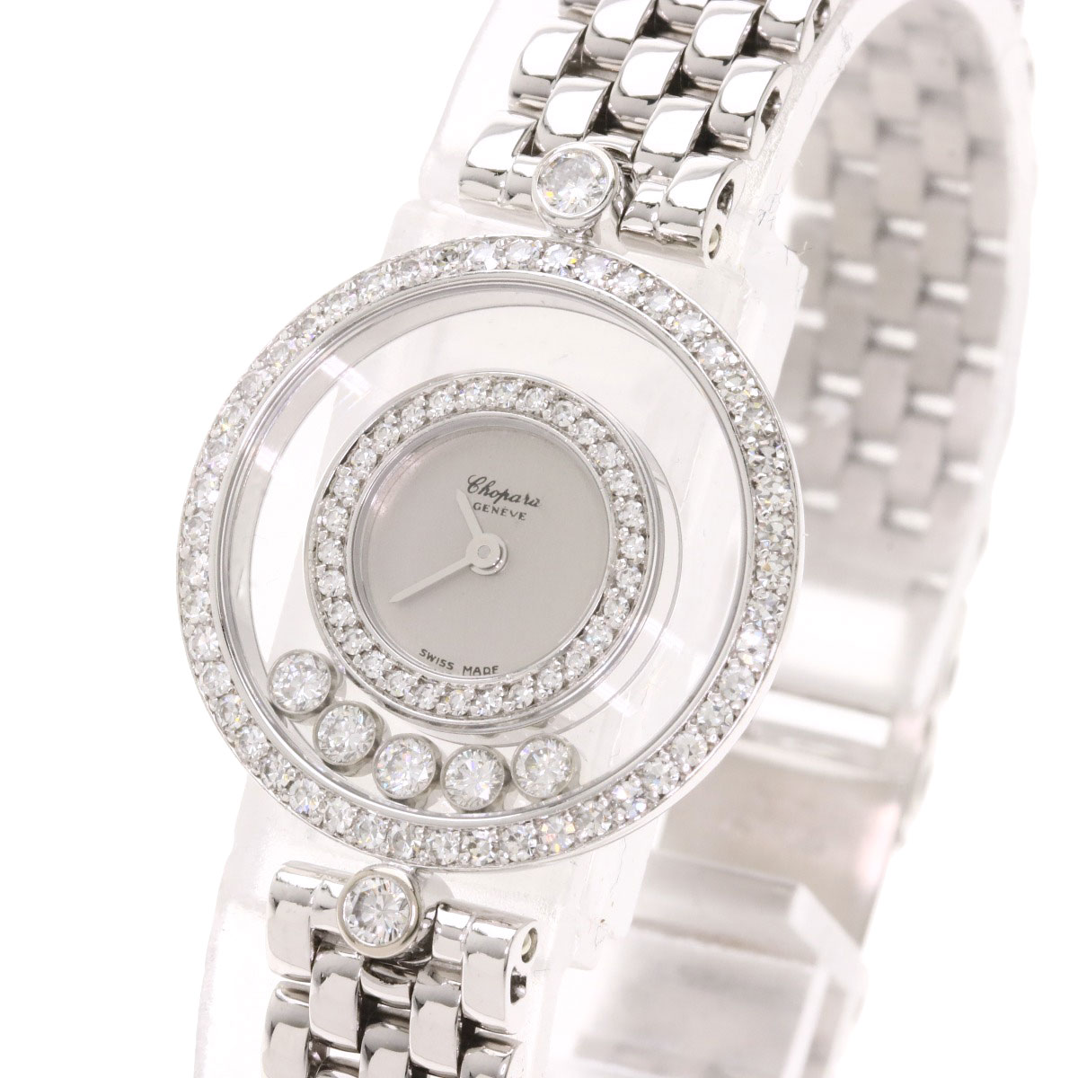 【楽天市場】ショパール 20/3957 ハッピーダイヤモンド ピン付き 腕時計 K18ホワイトゴールド/K18WG/ダイヤモンド レディース 【中古】【Chopard】：ブランド京の蔵小牧 ...