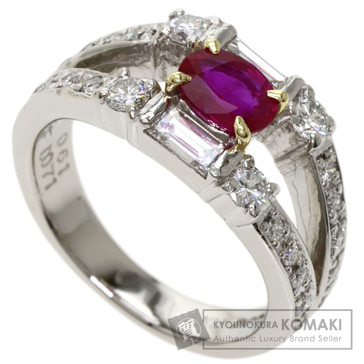 【楽天市場】0.61ct ルビー ダイヤモンド リング・指輪 プラチナPT900/K18YG 7.5g レディース 【中古】：ブランド京の蔵小牧【最安挑戦！】