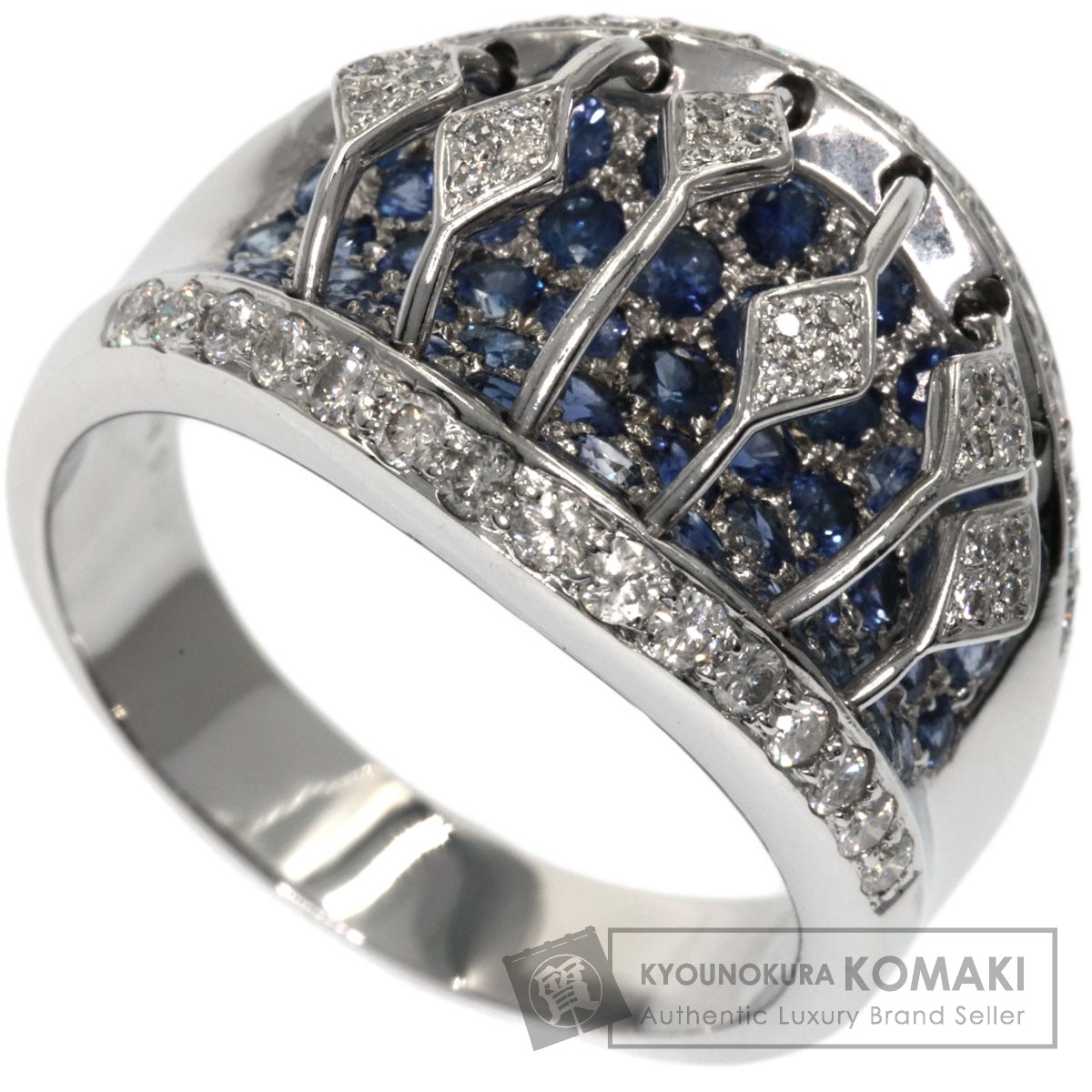 【楽天市場】1.7ct サファイア ダイヤモンド リング・指輪 K18ホワイトゴールド 10.2g レディース 【中古】：ブランド京の蔵小牧【最安挑戦！】