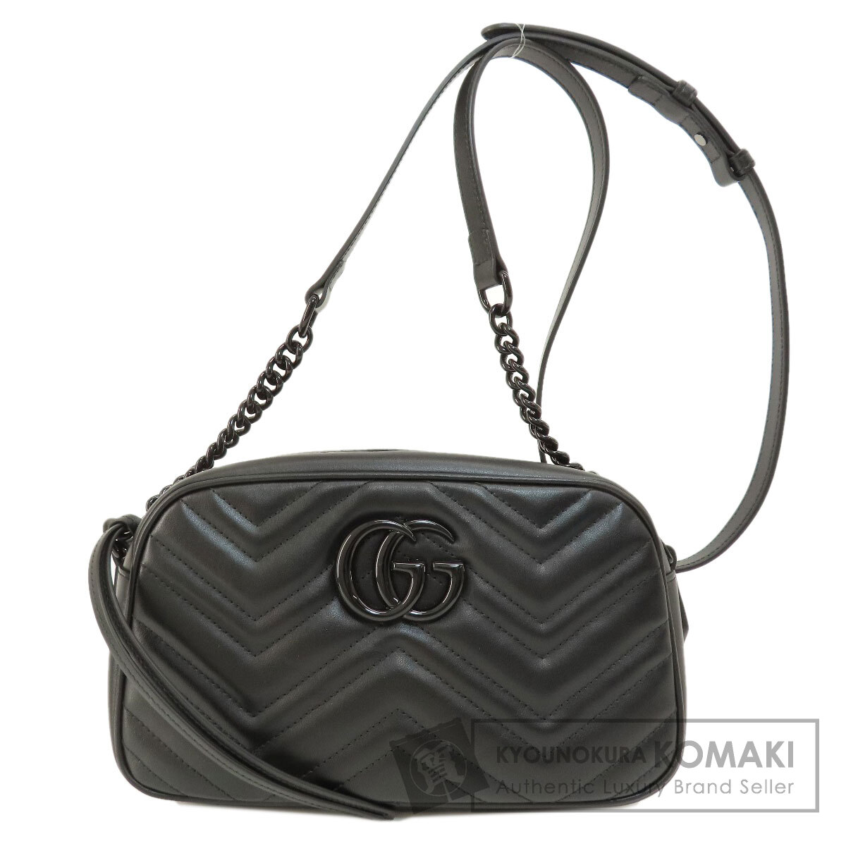 【楽天市場】グッチ 447682 GGマーモント ロングショルダー ショルダーバッグ レザー レディース 【中古】【GUCCI】：ブランド京の ...