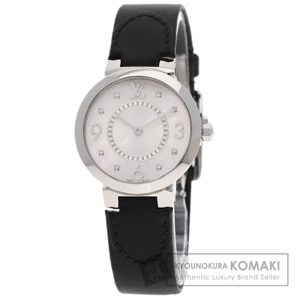 【楽天市場】ルイヴィトン Q12MG タンブール スリム 腕時計 ステンレススチール/革 レディース 【中古】【LOUIS VUITTON ...