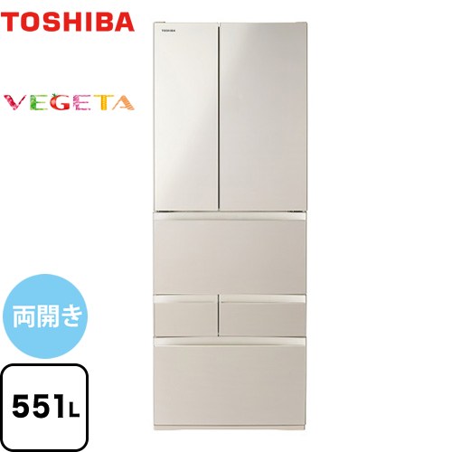 【楽天市場】[GR-W550FH-EC] ベジータ FHシリーズ 東芝 冷蔵庫 両開き 551L 【4人以上向け】 【大型】 サテンゴールド 【送料無料】【大型重量品につき特別配送※配送にお ...