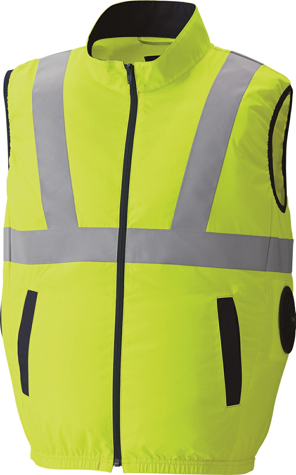 【楽天市場】Asahicho 空調服 高視認ベスト 9210 14蛍光イエロー(横ファン) 服のみ 高視認性安全服(JIST8127適合/ISO20471適合)：ショップ球太