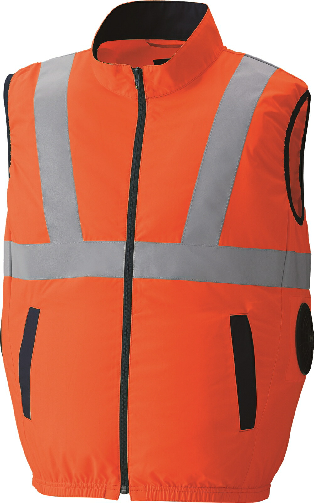 【楽天市場】Asahicho 空調服 高視認ベスト 9210 60蛍光オレンジ (横ファン) 服のみ 高視認性安全服(JIST8127適合/ISO20471適合)：ショップ球太