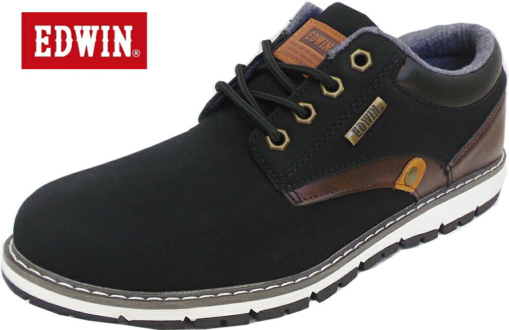 【楽天市場】fuエドウィン EDW-7980 ブラック EDWIN 送料無料 防水加工 紳士スニ−カー メンズ 25-30cm スニーカー ...