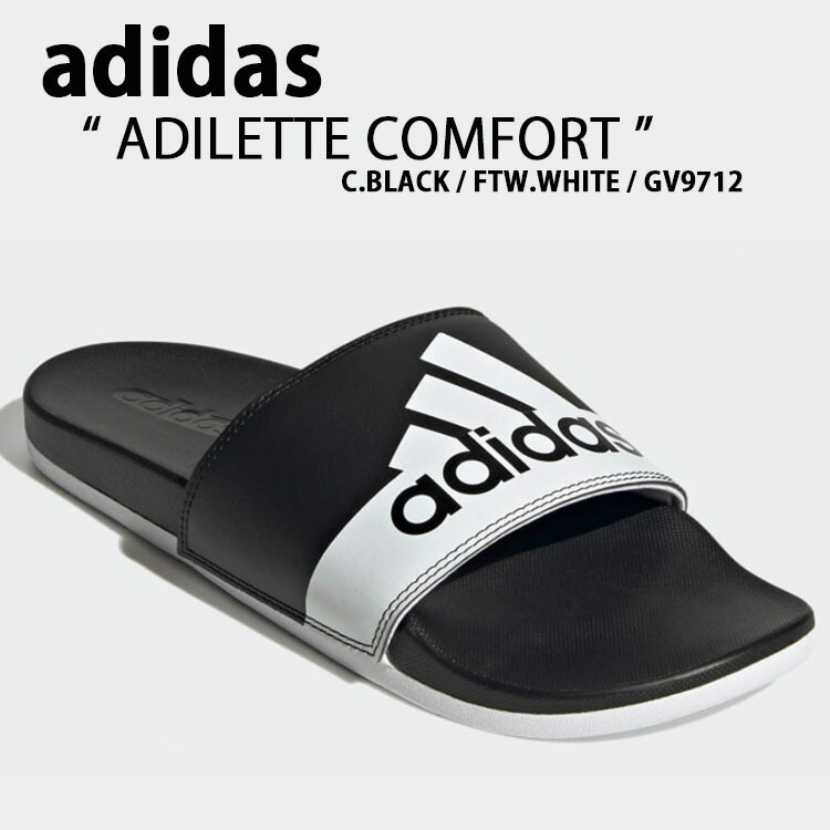 【楽天市場】adidas アディダス サンダル スリッパ ADILETTE COMFORT アディレッタ コンフォート BLACK WHITE ...